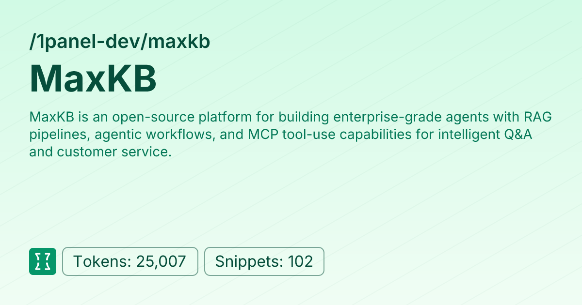 MaxKB (1panel-dev/maxkb) | Context7