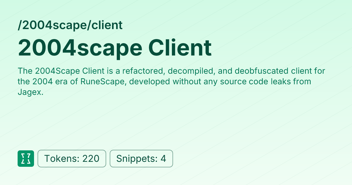 2004scape Client (2004scape/client) | Context7