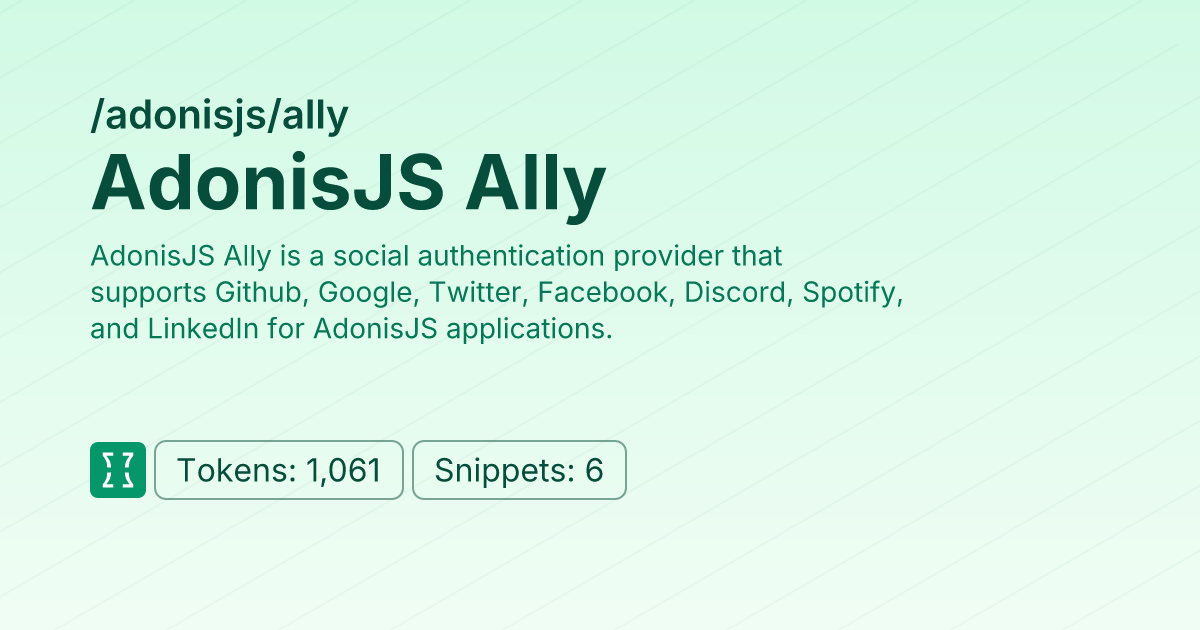 AdonisJS Ally