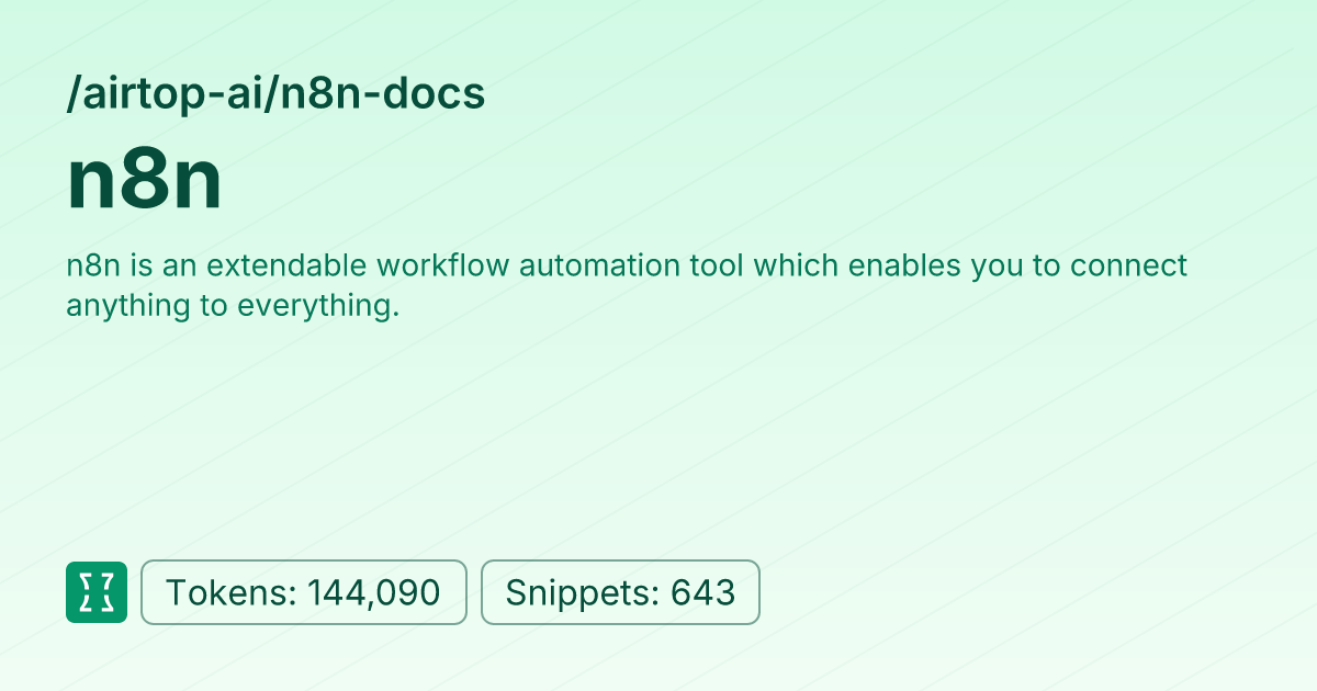 n8n (airtop-ai/n8n-docs) | Context7