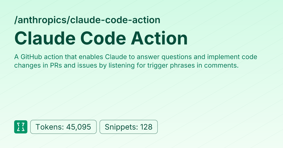 Claude Code Action (anthropics/claude-code-action) | Context7