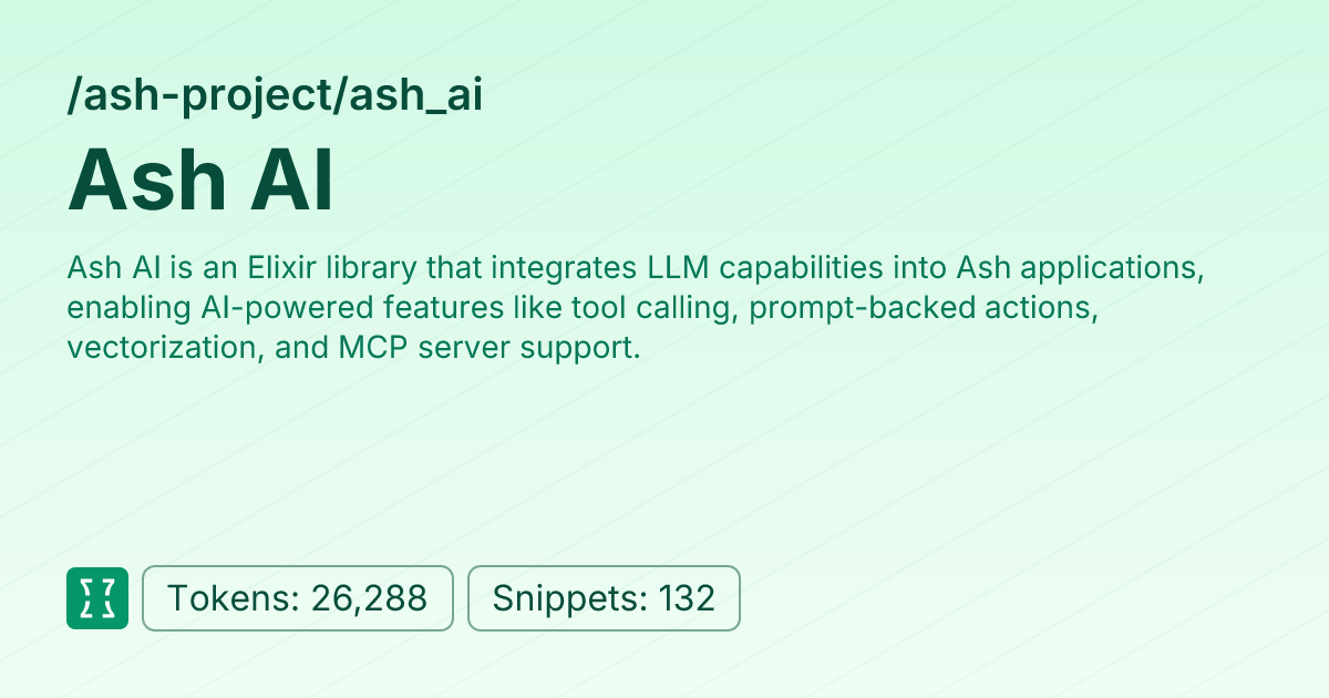 Ash AI (ash-project/ash_ai) | Context7