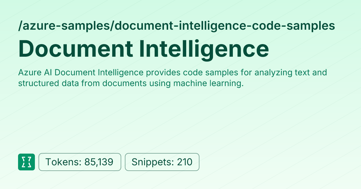Document Intelligence Latest Documentation | Context7 | Context7