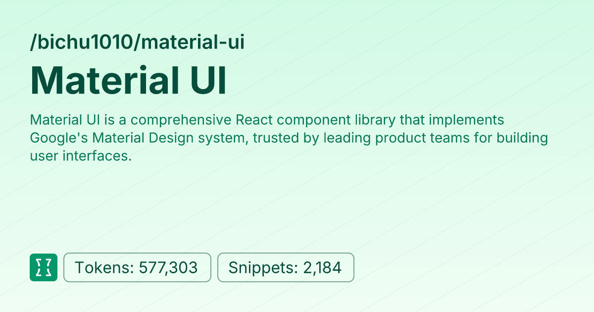 Material UI (bichu1010/material-ui) | Context7