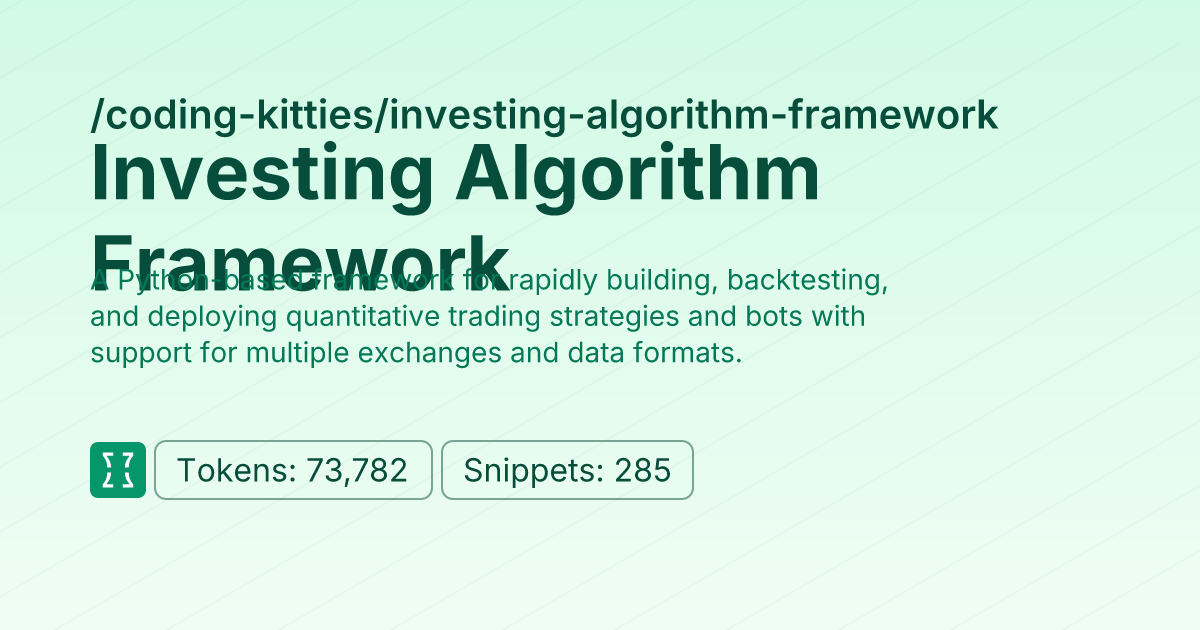 Investing Algorithm Framework (coding-kitties/investing-algorithm ...