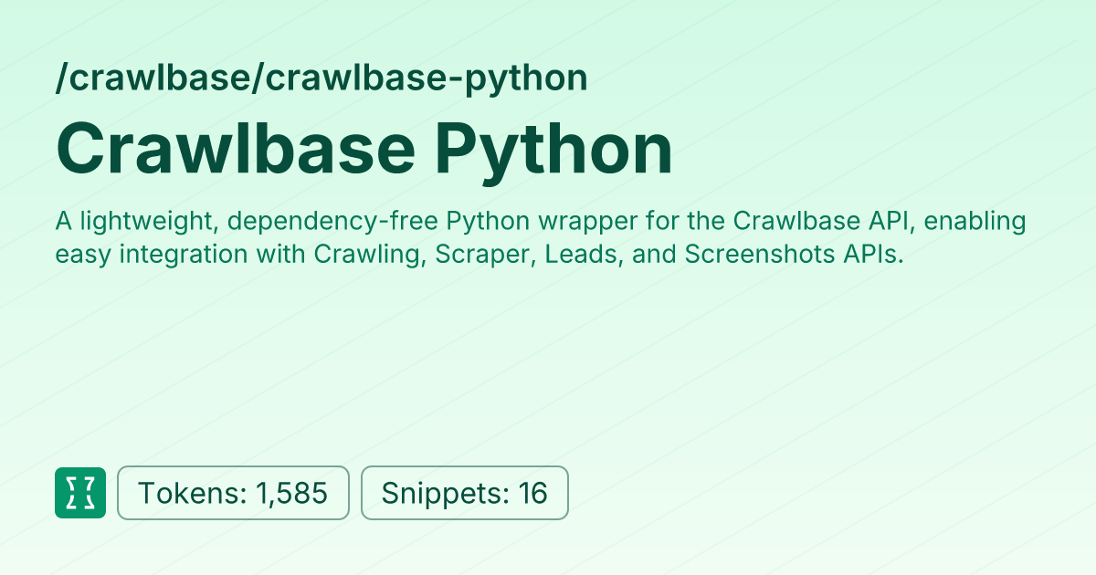 Crawlbase Python (crawlbase/crawlbase-python) | Context7