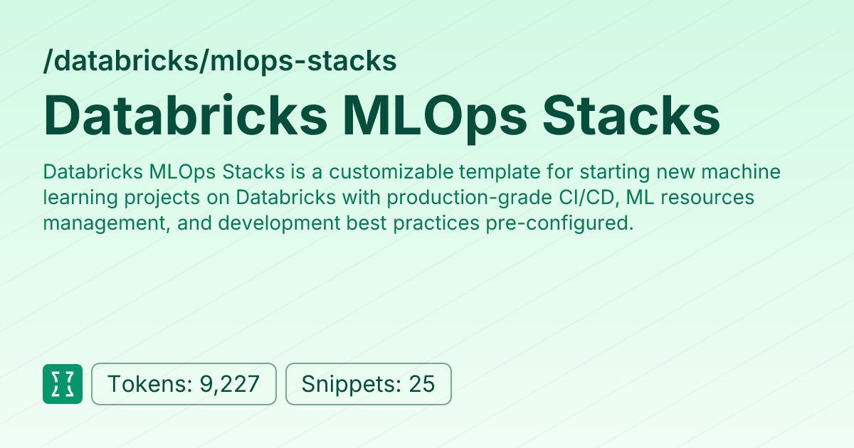MLOps Stacks (databricks/mlops-stacks) | Context7
