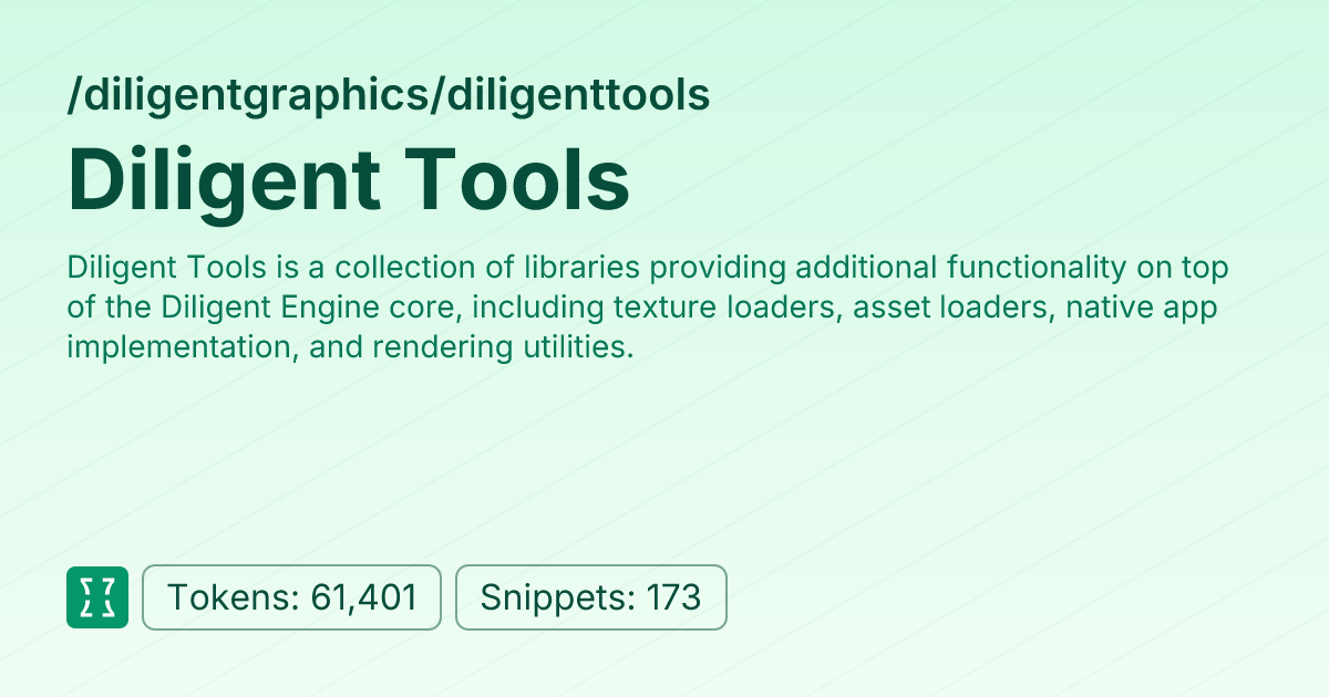 Diligent Tools (diligentgraphics/diligenttools) | Context7