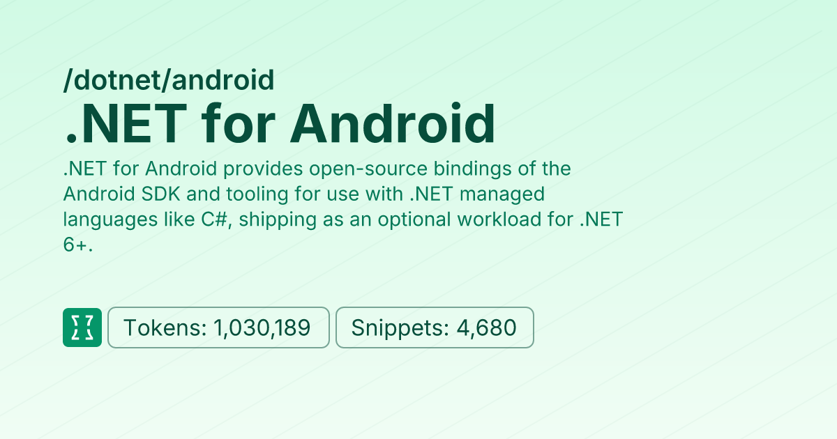 .NET for Android (dotnet/android) | Context7