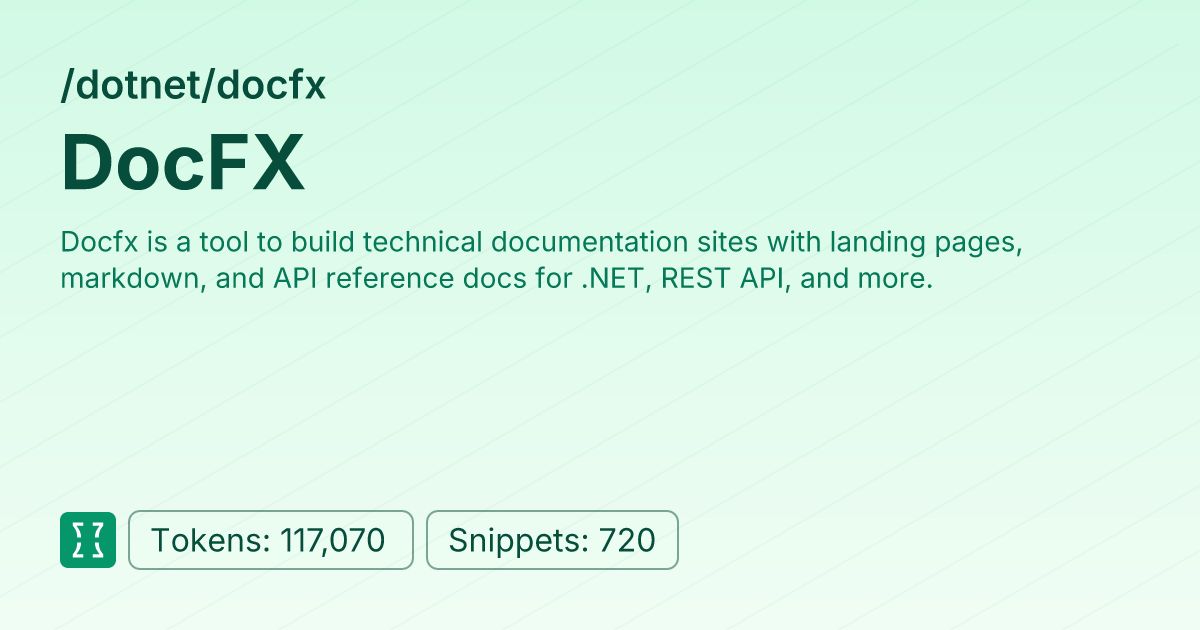 DocFX (dotnet/docfx) | Context7