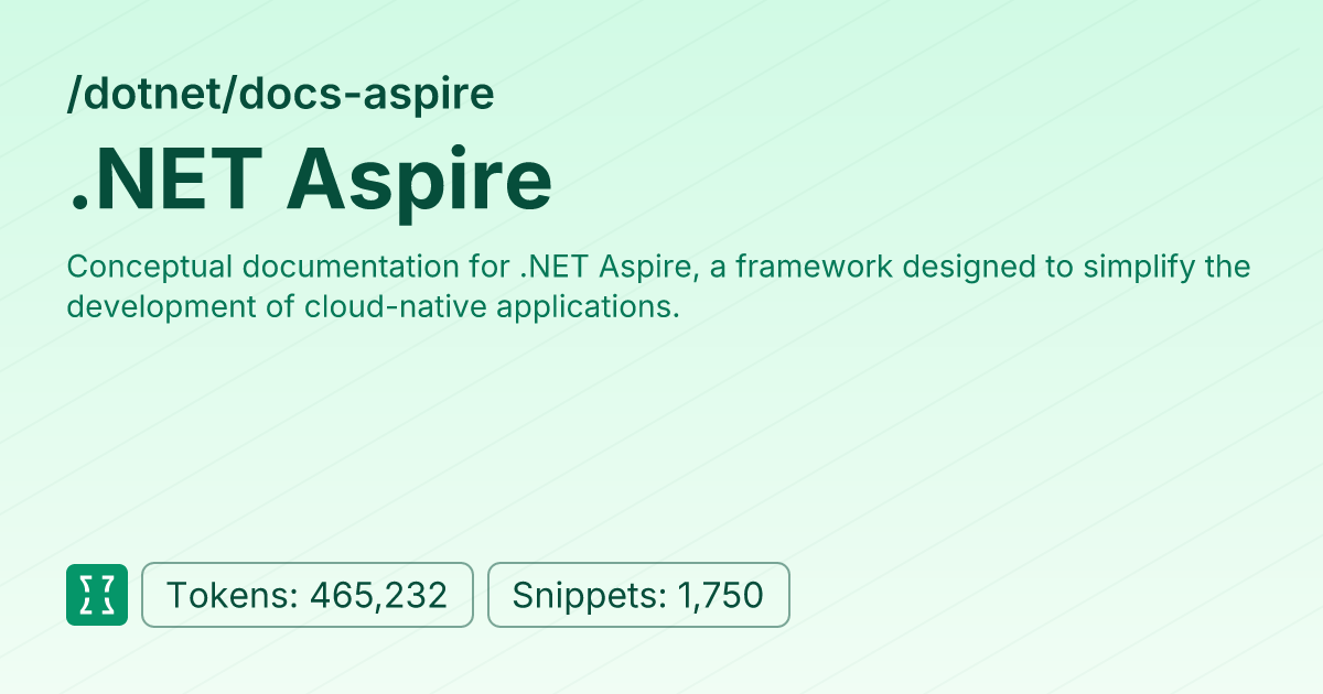 Admin - dotnet/docs-aspire | Context7 | Context7