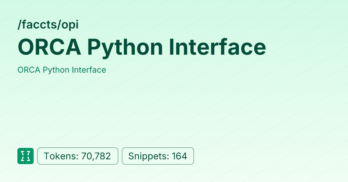 ORCA Python Interface (faccts/opi) | Context7
