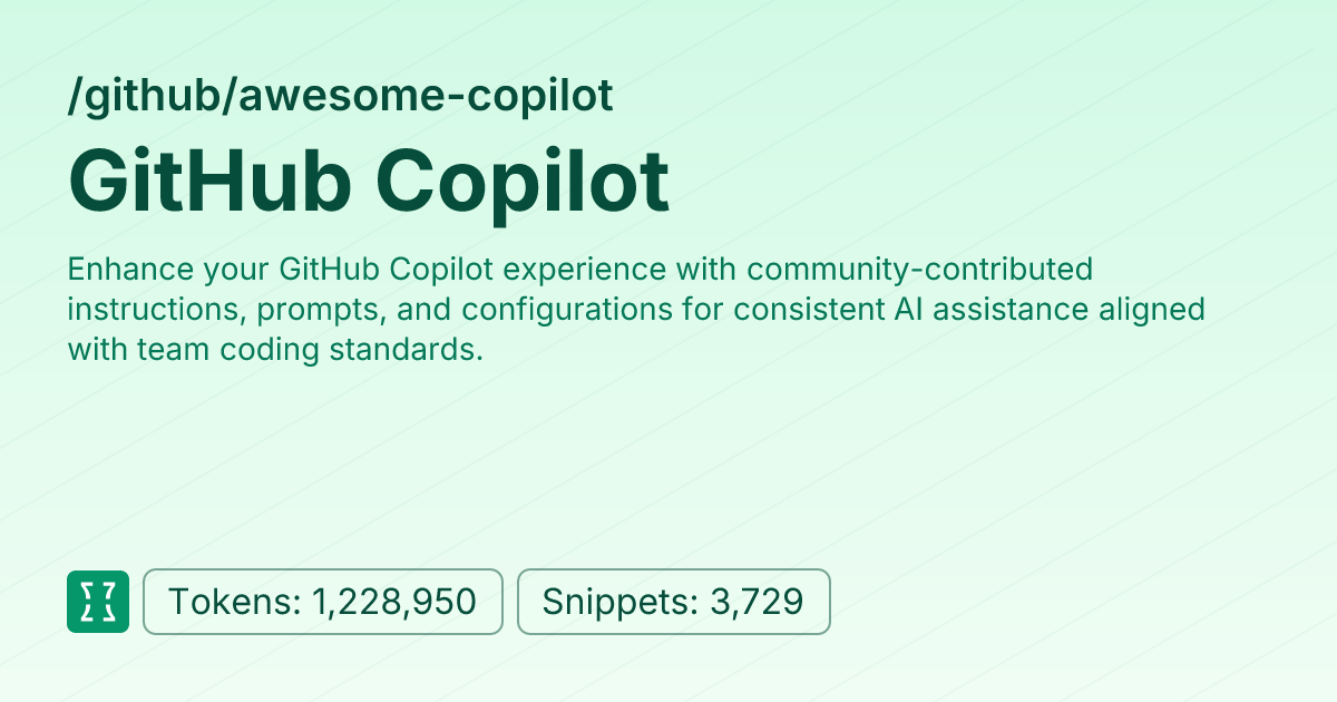GitHub Copilot (github/awesome-copilot) | Context7