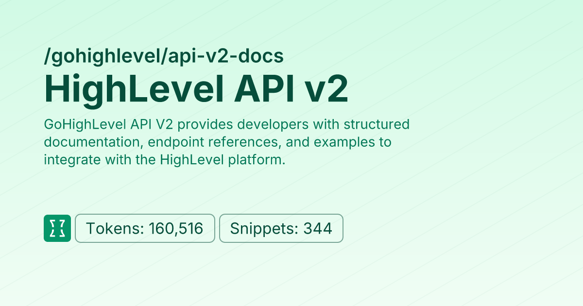 HighLevel API v2