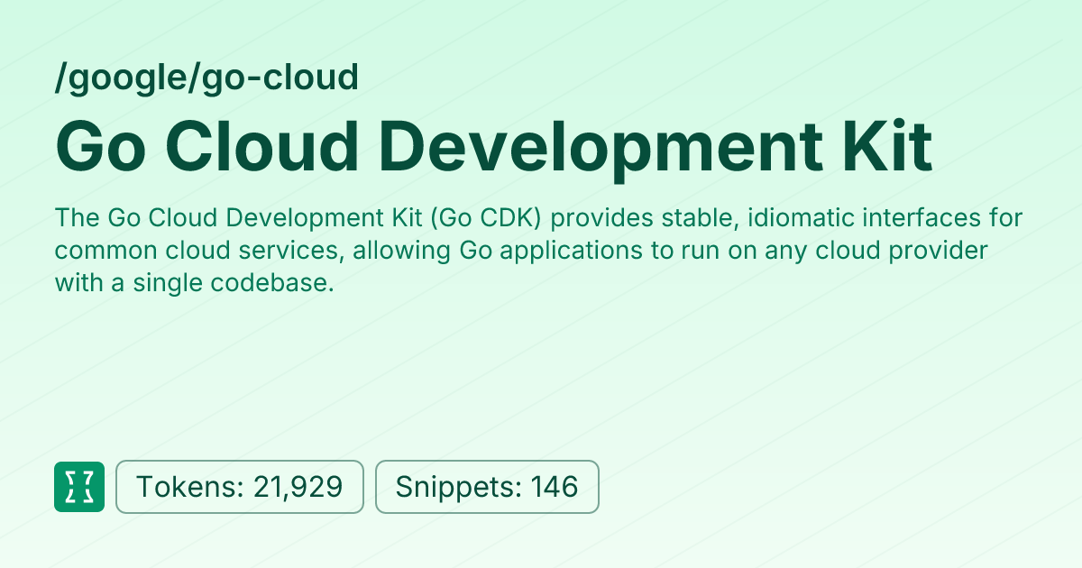 Go Cloud Development Kit (google/go-cloud) | Context7