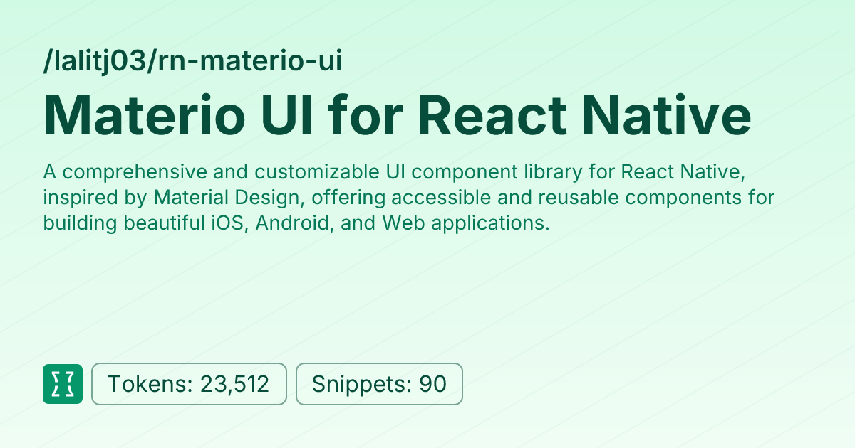 Materio UI for React Native