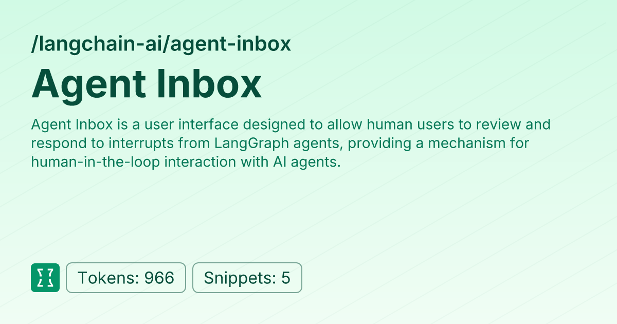Agent Inbox (langchain-ai/agent-inbox) | Context7