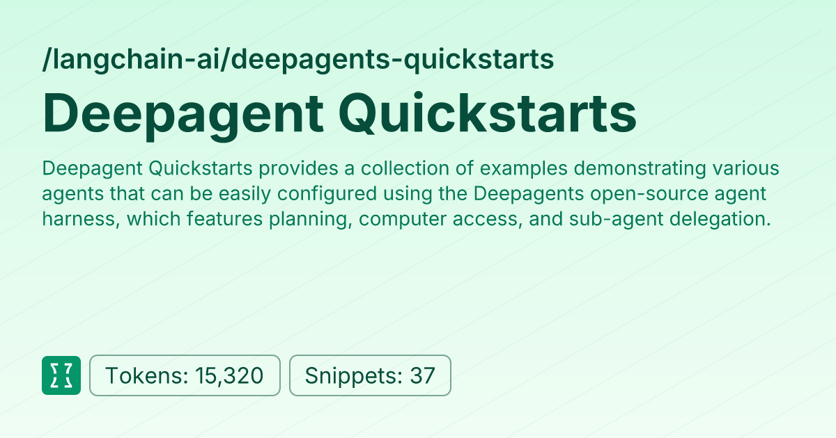 Deepagent Quickstarts (langchain-ai/deepagents-quickstarts) | Context7