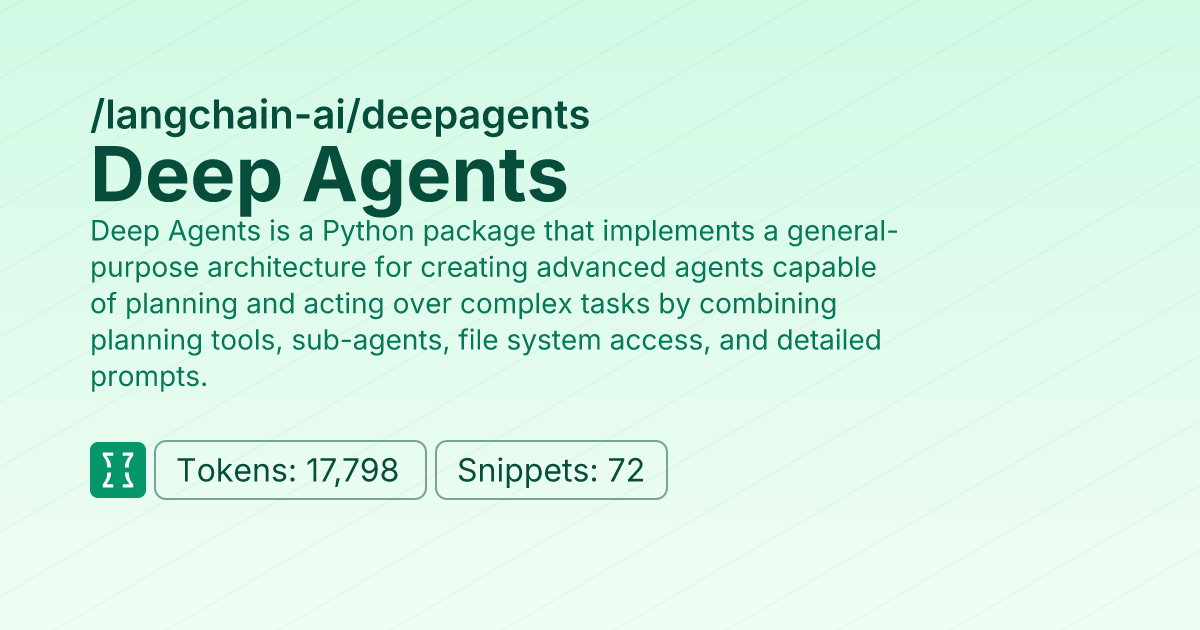 Deep Agents (langchain-ai/deepagents) | Context7