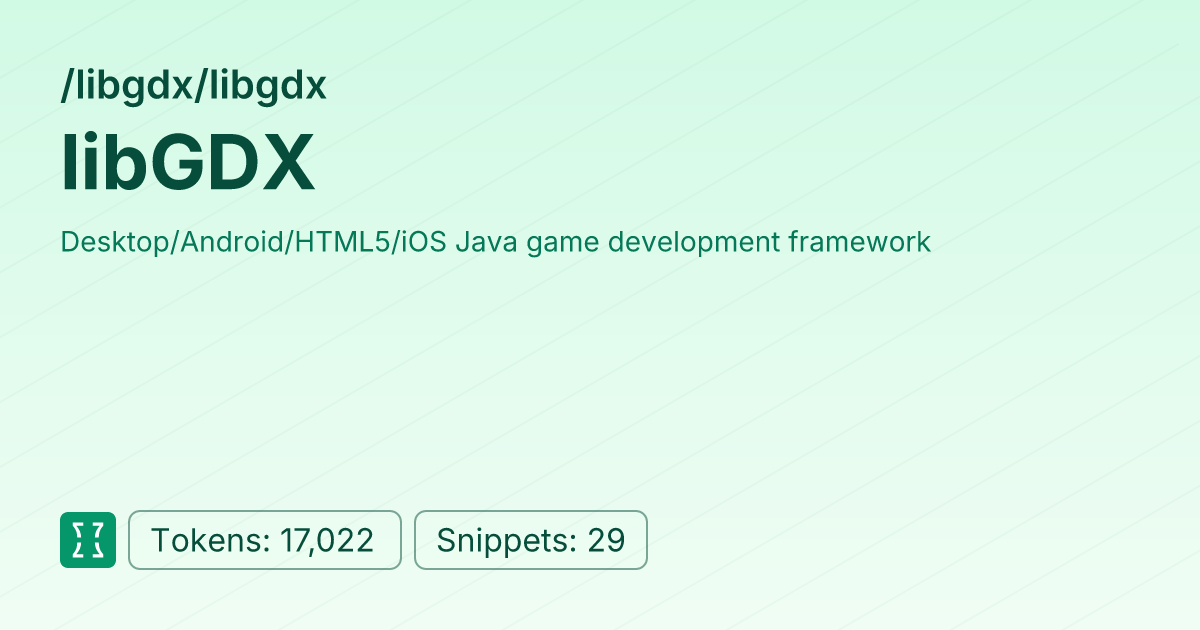 libGDX (libgdx/libgdx) | Context7