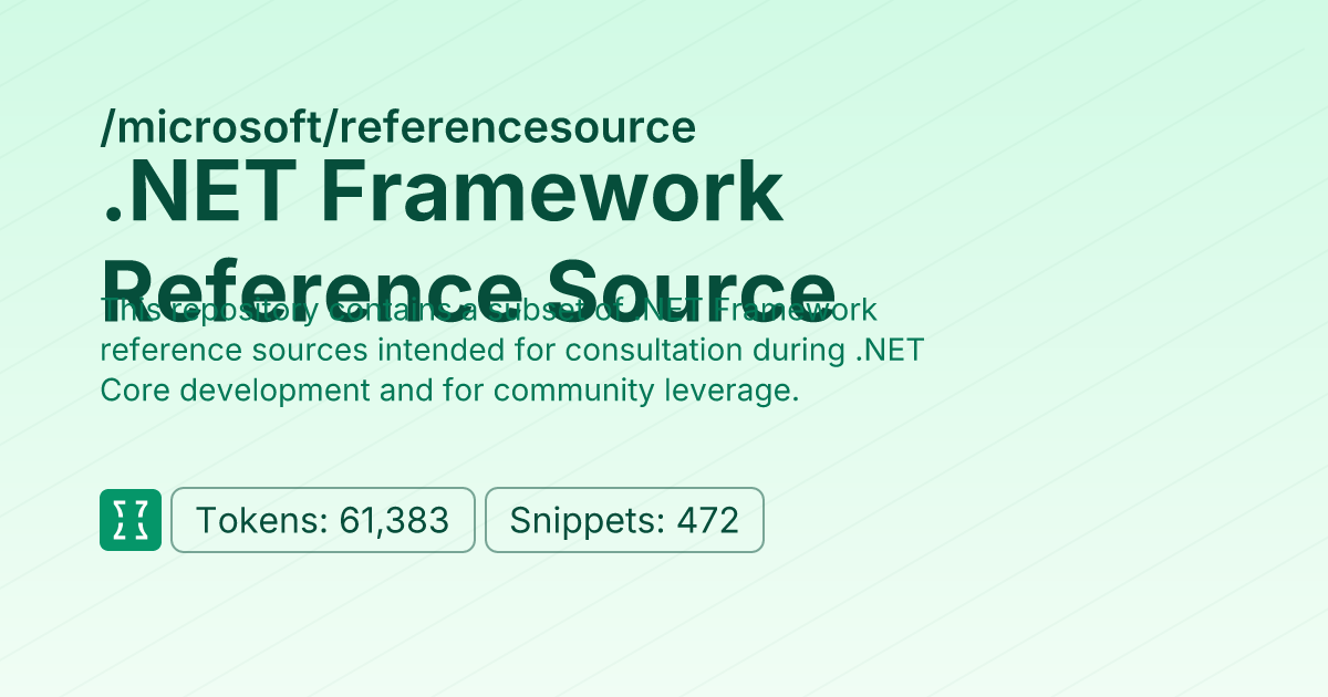 .NET Framework Reference Source (microsoft/referencesource) | Context7