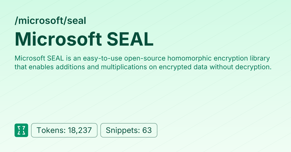 Admin - microsoft/seal | Context7 | Context7