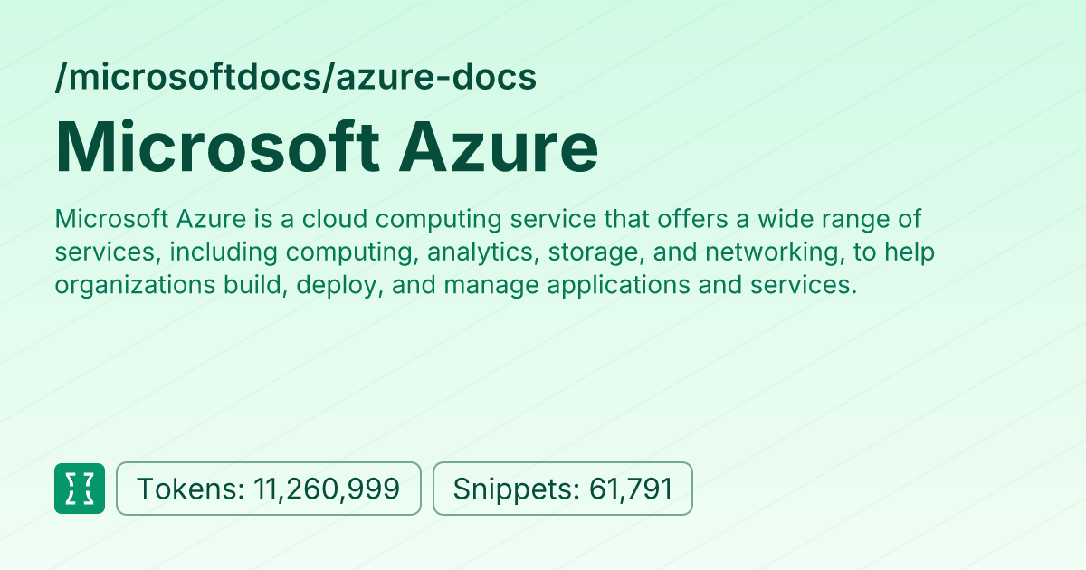 Microsoft Azure (microsoftdocs/azure-docs) | Context7
