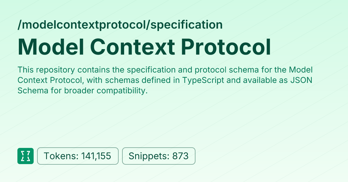 Model Context Protocol (modelcontextprotocol/specification) | Context7