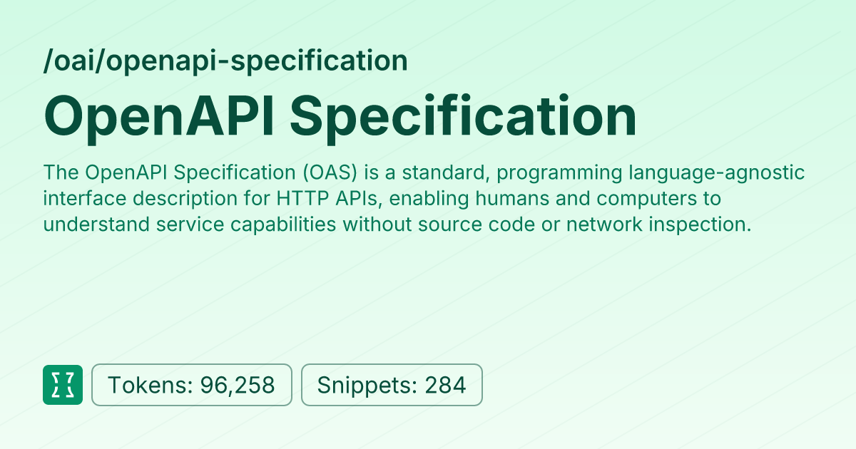 OpenAPI Specification (oai/openapi-specification) | Context7