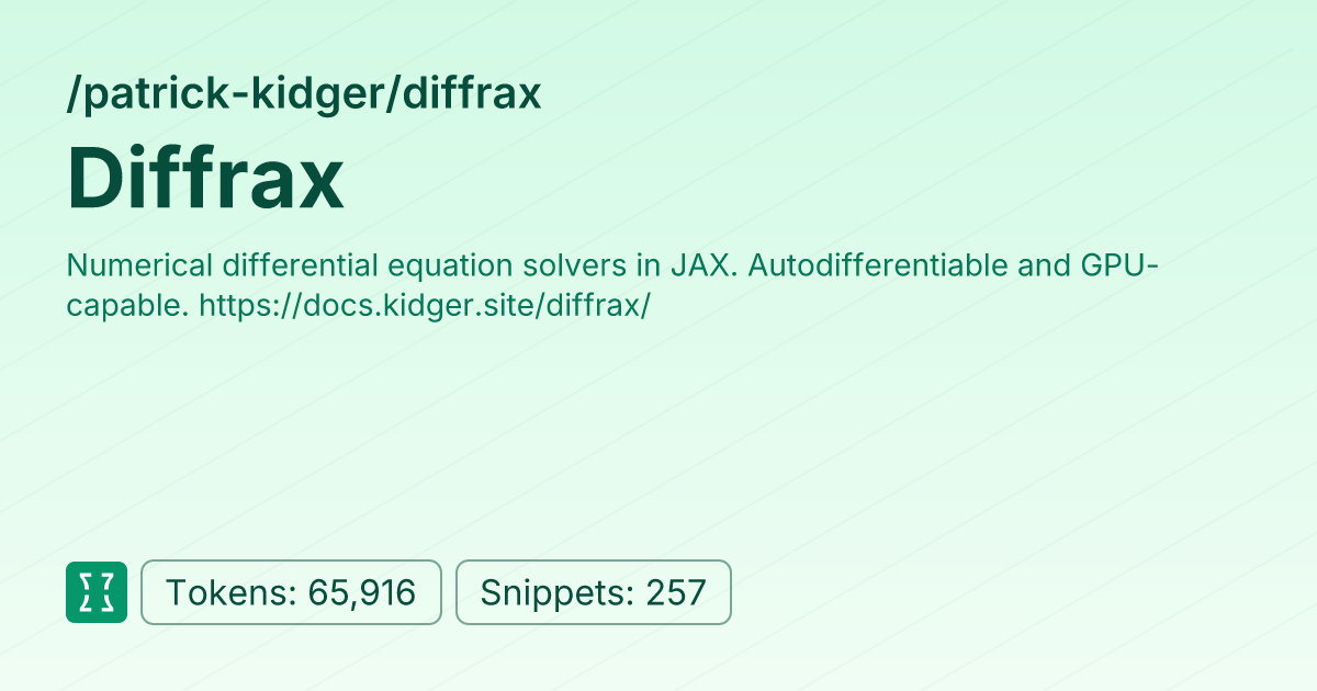 Diffrax (patrick-kidger/diffrax) | Context7