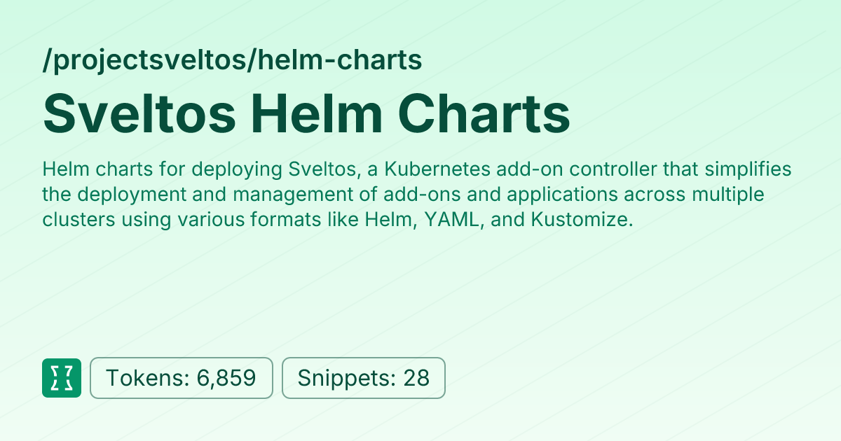 Admin - projectsveltos/helm-charts | Context7 | Context7