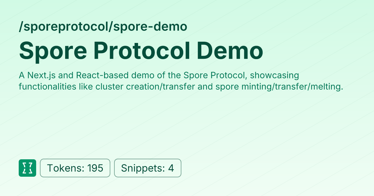 Spore Protocol Demo