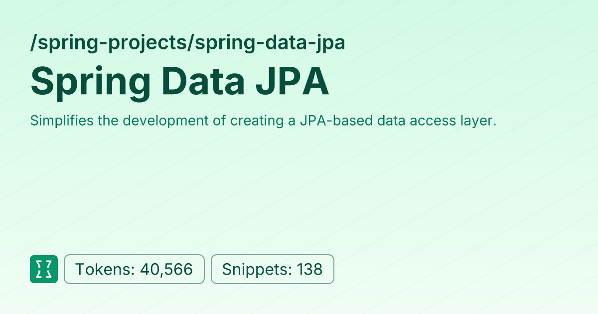 Spring Data JPA (spring-projects/spring-data-jpa) | Context7