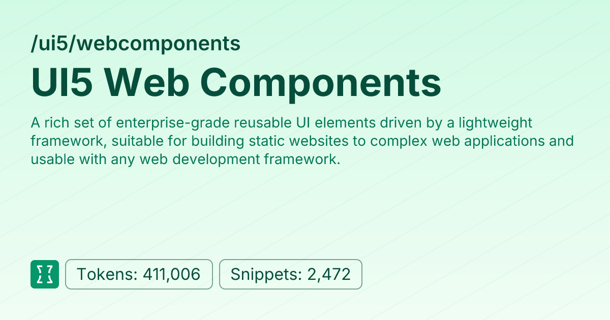 UI5 Web Components (ui5/webcomponents) | Context7
