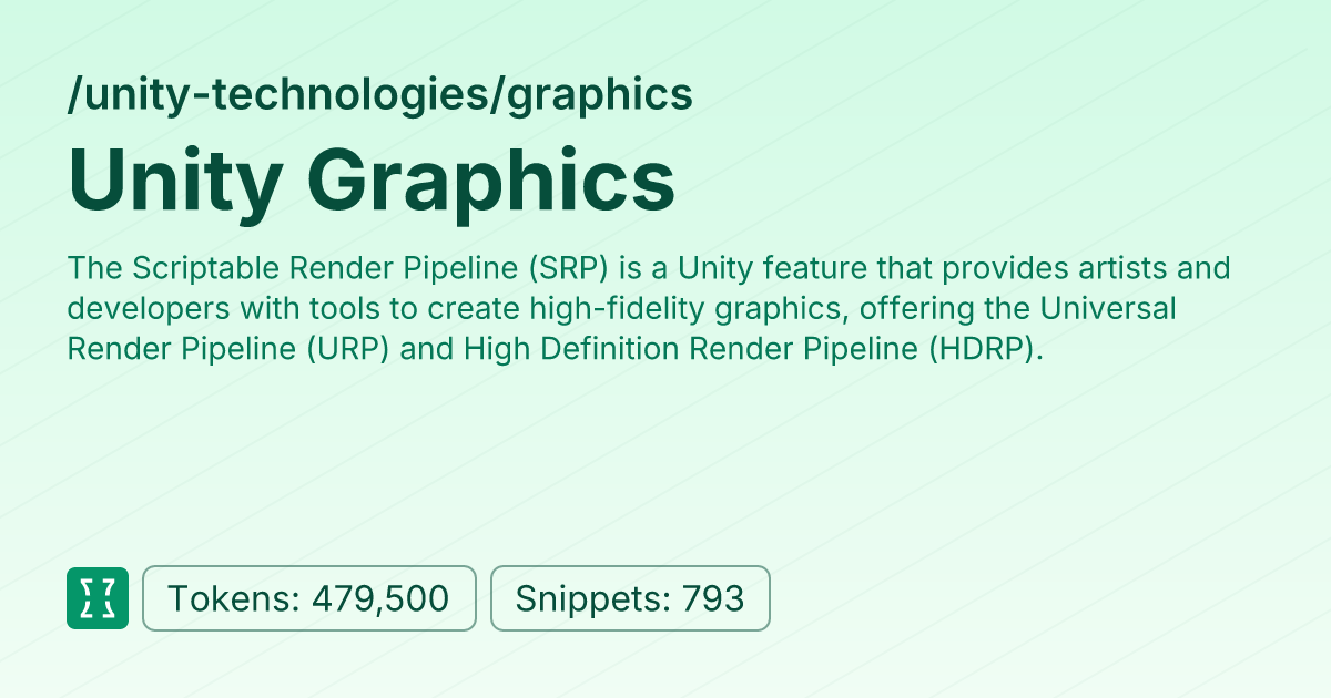 Unity Graphics (unity-technologies/graphics) | Context7