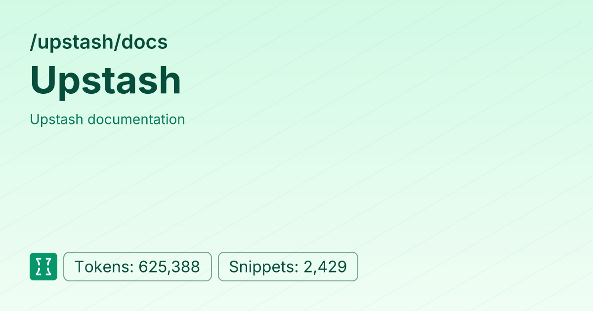 Upstash (upstash/docs) | Context7