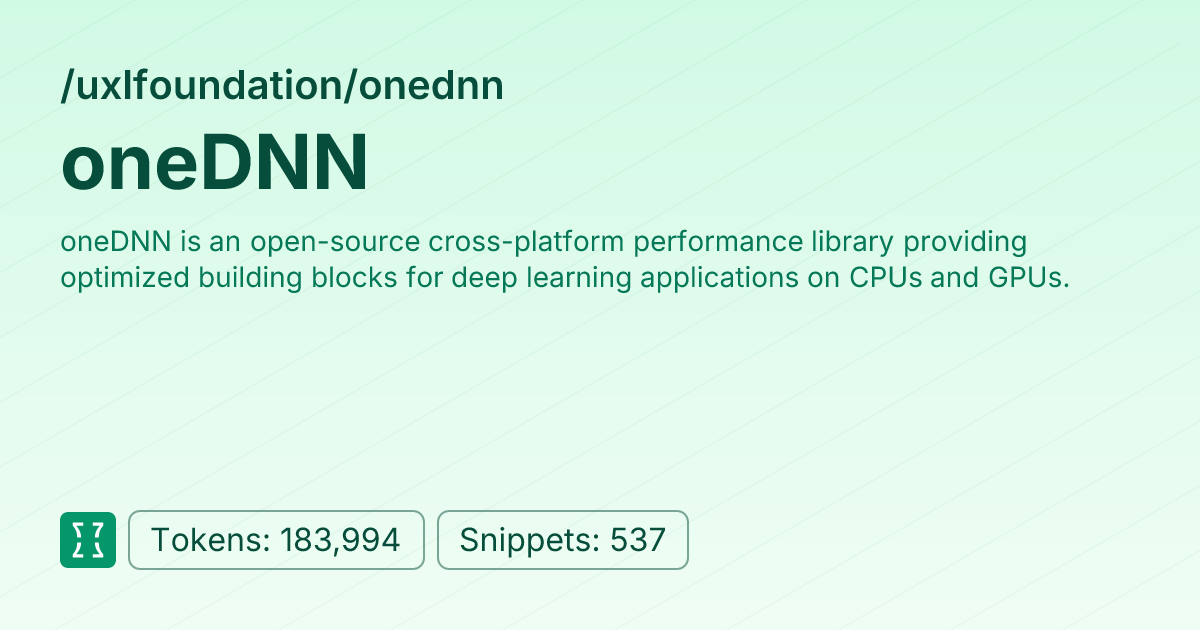oneAPI Deep Neural Network Library