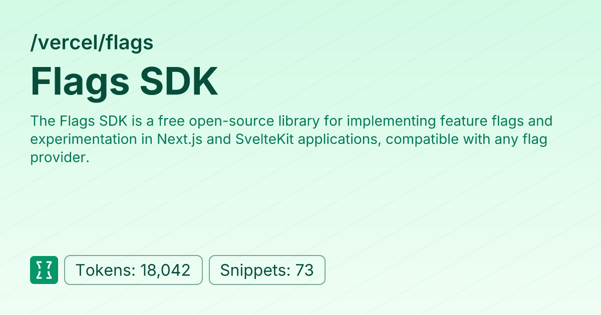 Flags SDK (vercel/flags) | Context7