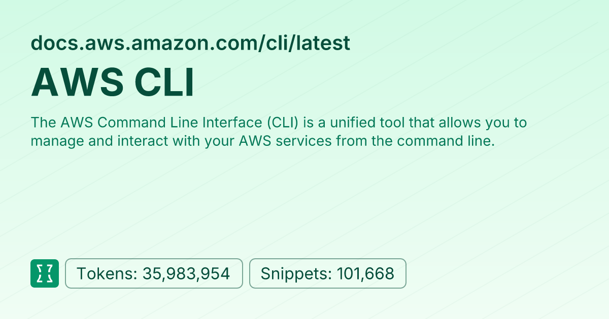 AWS CLI (websites/aws_amazon_cli) | Context7