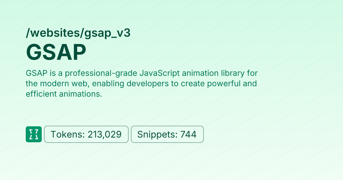 GSAP (websites/gsap_v3) | Context7