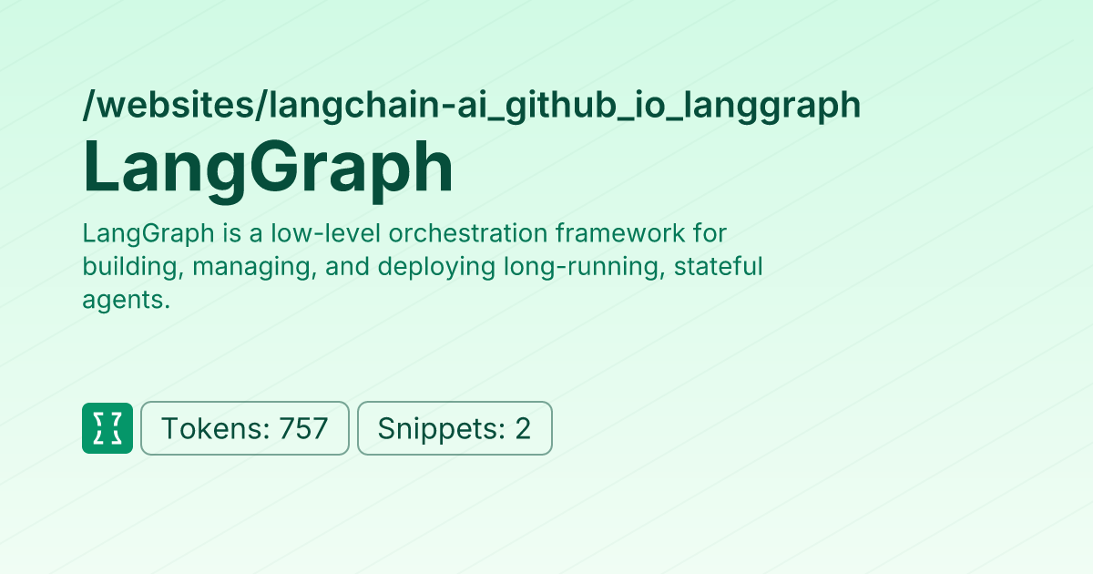LangGraph Latest Documentation | Context7 | Context7
