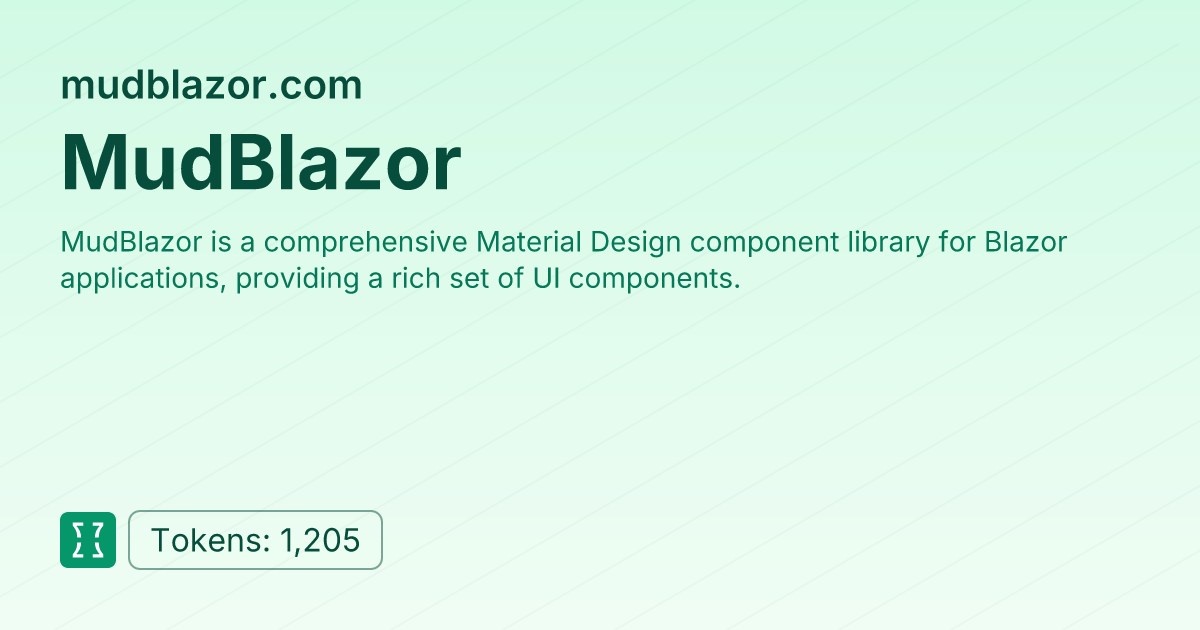 Mudblazor Websites Mudblazor Context7