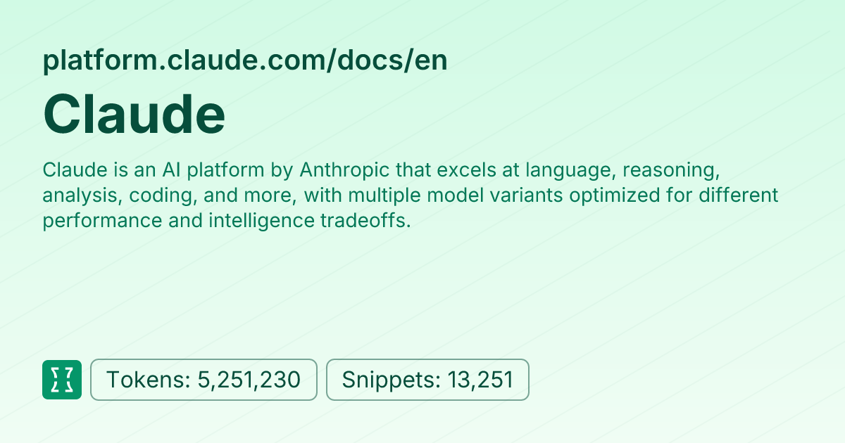Claude (websites/platform_claude_en) | Context7