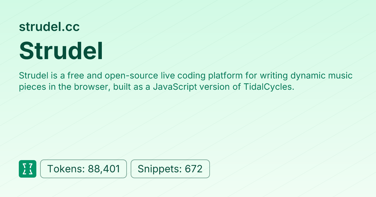 Strudel (websites/strudel_cc) | Context7