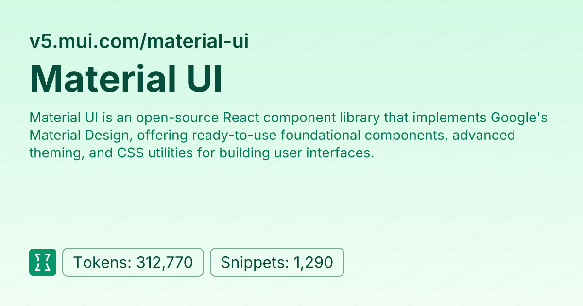 Material UI (websites/v5_mui_material-ui) | Context7
